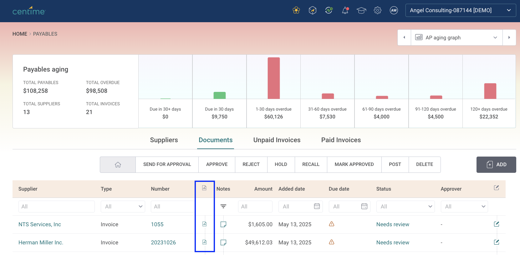 Review a Captured Invoice
